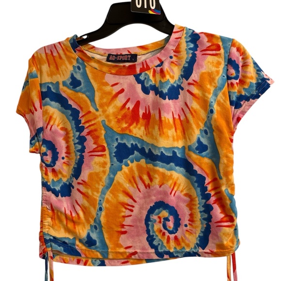 Tops | 10 Aq Sport Cropped Tie Dye T Small | Poshmark